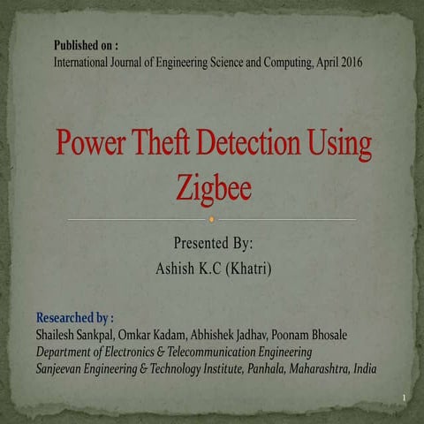 Power theft detection | PPTX