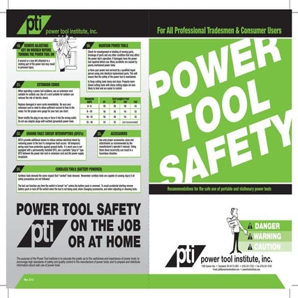 Power tool safety | PDF