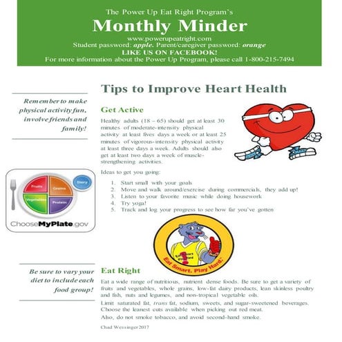 Power Up Newsletter: Tips to Improve Heart Health | DOCX