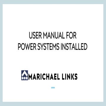 POWER USER MANUAL FOR UPS INSTALL..ATION | PDF