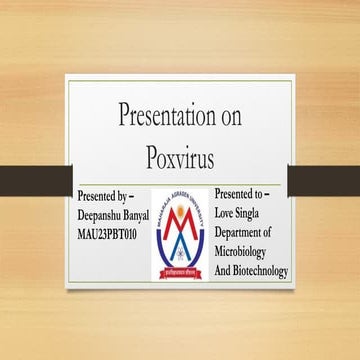 Introduction to Pox virus (History, Treatment and Control) | PPT