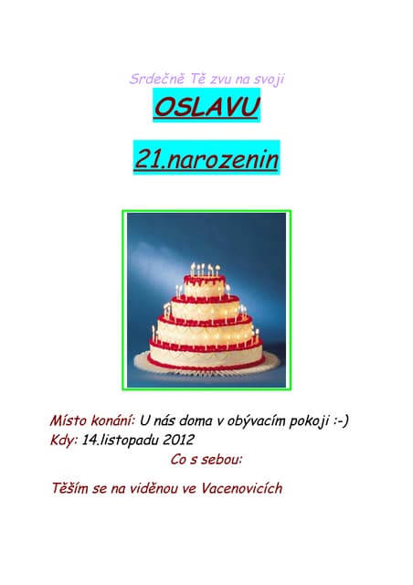 Oslava narozenin | DOC