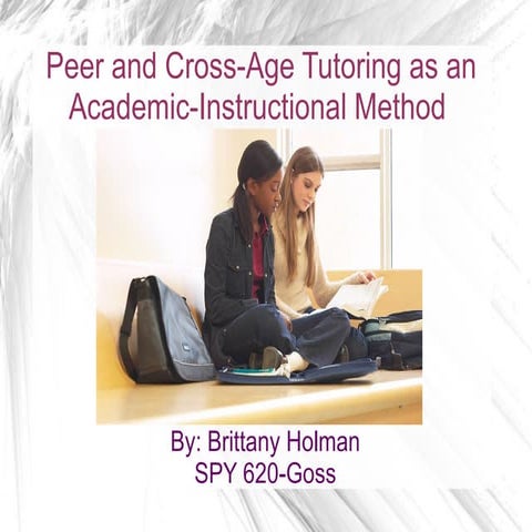 Peer and cross-age tutoring | ODP