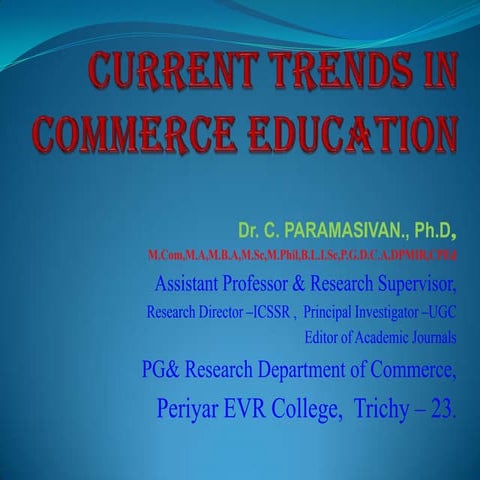 Commerce education | PPTX