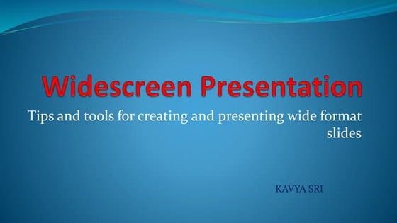 Widescreen Presentation | PPT