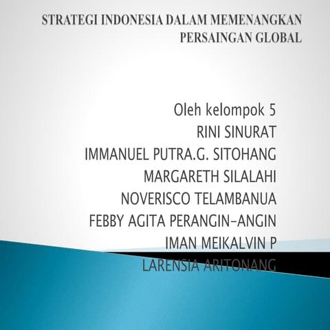 Strategi Indonesia dalam memenangi persaingan Global | PPTX