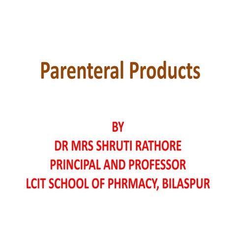 Parenteral Products | PPTX