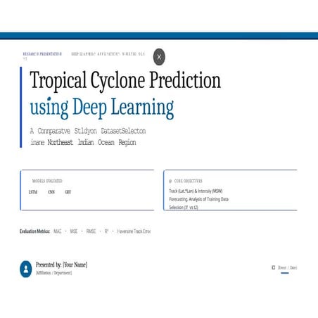 Cyclone Prediction using Deep Learning LSTM | PPTX
