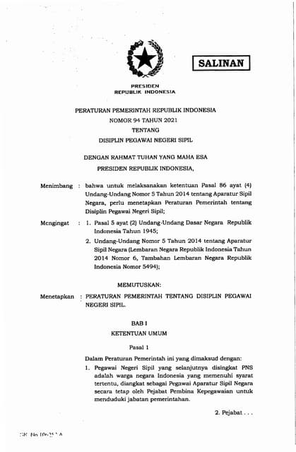 PAPARAN PP 94 2021 TENTANG DISIPLIN.ppt