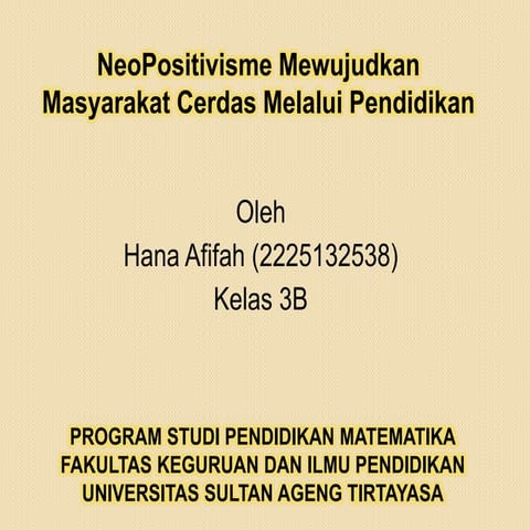 Neopositivisme | PPT