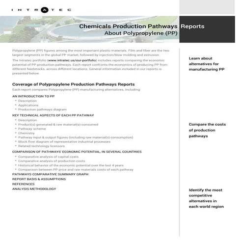 Evaluation of Polypropylene Production Processes | PDF