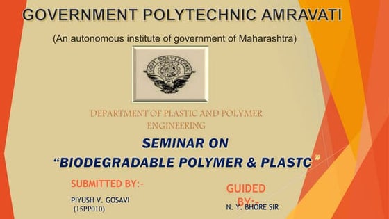 Bioplastic | PPTX | Chemistry | Science