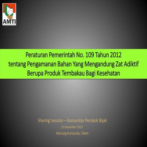 Sharing PP 109 - Deklarasi Perokok Bijak | PPT