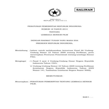 Pp( 18 th 2014 ttg lembaga sensor film | PDF
