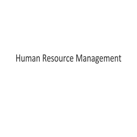 Human Resource Management | PPT