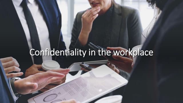confidentiality in the workplace | PPTX