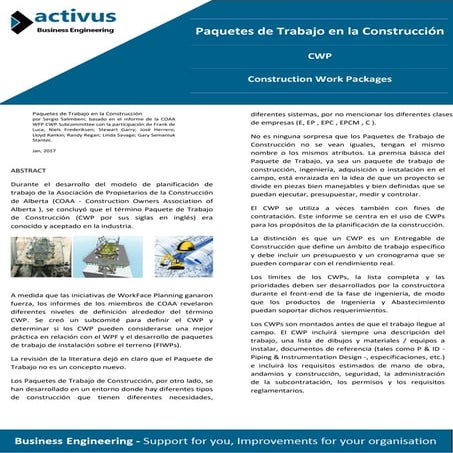 CWP - construction work packages | PDF