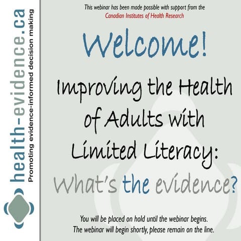 Improving the Health of Adults with Limited Literacy: What's the ...