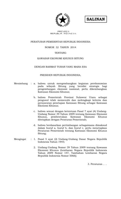 MATERI Kawasan Ekonomi Khusus Sorong Indonesia | PPT