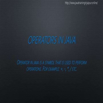 Operators In Java 3027