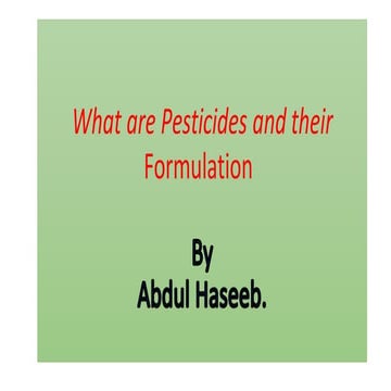 Pesticide formulation | PDF