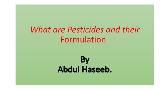 pesticide calculation and the methods to handle them | PPTX | Agriculture | Industries