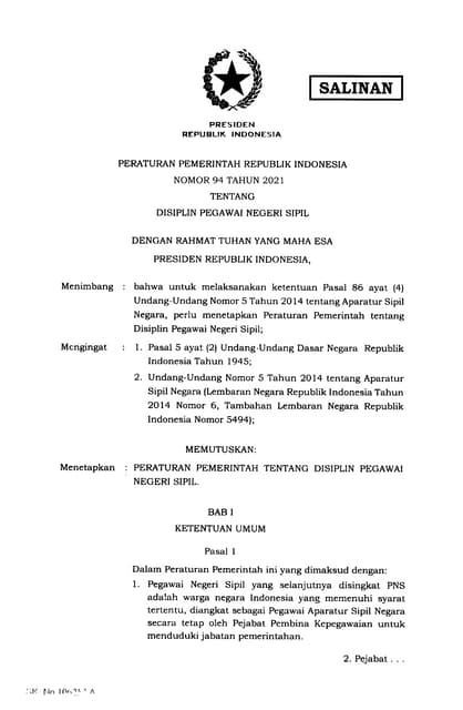 Surat kepala bkn nomor k.26 30 v.7-3 99 - batas usia pensiun pegawai negeri sipil | PDF
