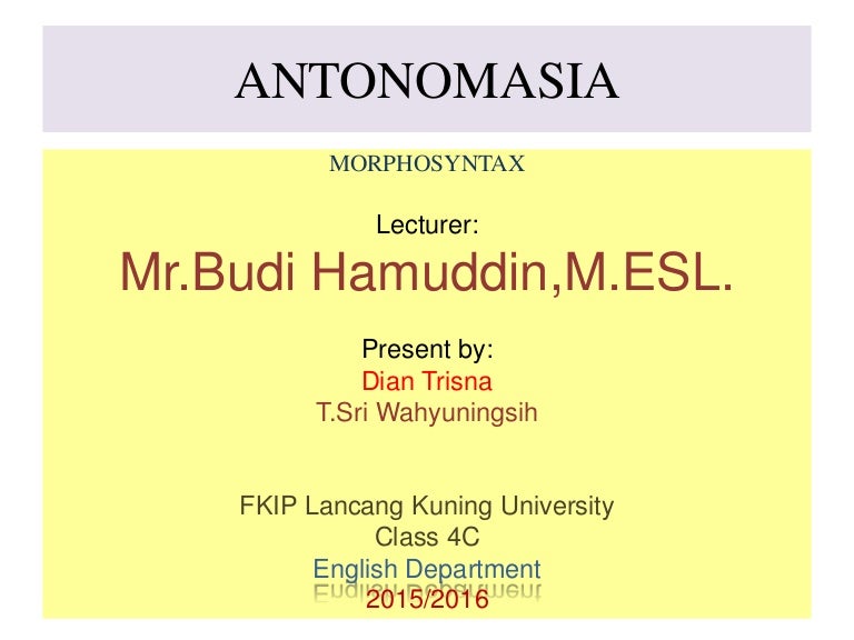 Antonomasia Examples