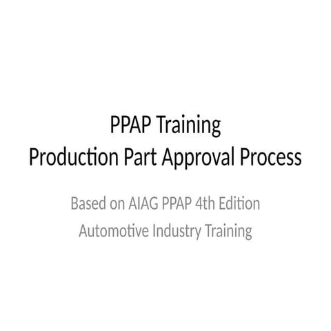 Ppap training ppt | PPT