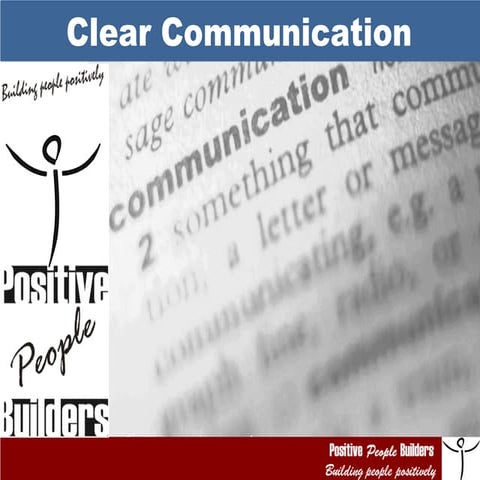 Ppb clear communication | PPT | Career Advice | Careers