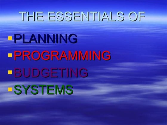 stages of planning, programming and budgeting system (ppbs) | PPTX ...