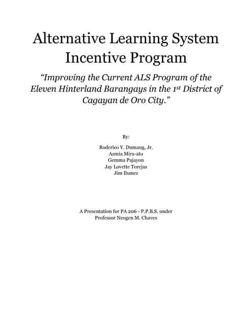 alternative learning system (als) | PPTX