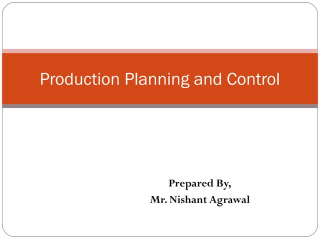 Production Planning and Control (Operations Management) | PPTX ...