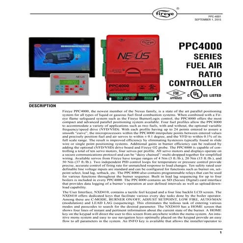 Fireye PPC 4000 Combustion Efficiency Controller | PDF