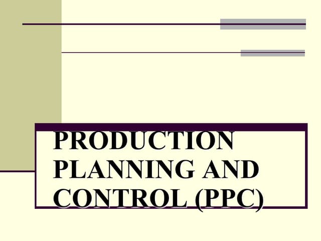 production planning and control | PPTX