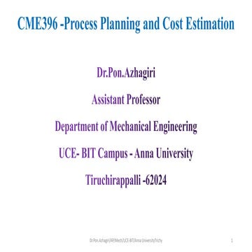 PPCE 1324.pptx process planning and cost estimation | PPTX