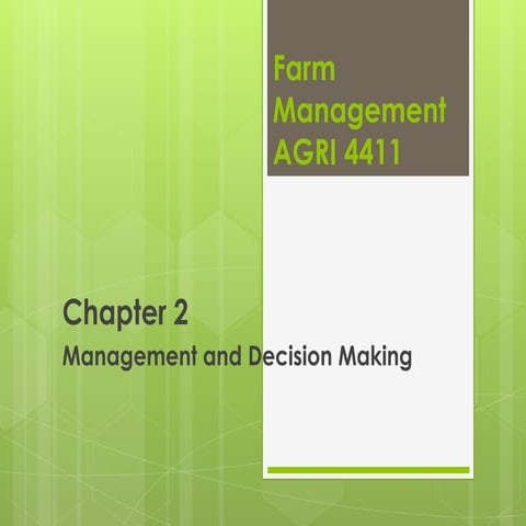 AGRI 4411 Farm Management Chapter 2 | PPT