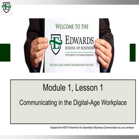 COMM 100 Chpt 1 Communicating in the Digital Age Workplace | PPTX