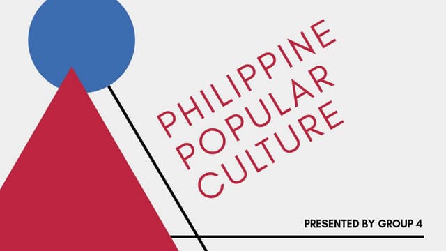 Understanding Culture and Popular Culture in the Philippines | PPTX
