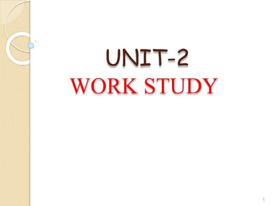 (WORKSTUDY AND ERGONOMICS) Lecture 2 | PDF