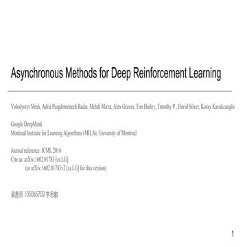 Asynchronous Methods for Deep Reinforcement Learning | PDF