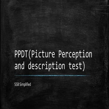 PPDT(Picture perception and description test) in SSB | PPTX