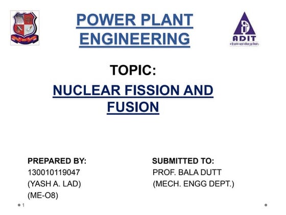 Nuclear fission and fusion | PPTX | Chemistry | Science