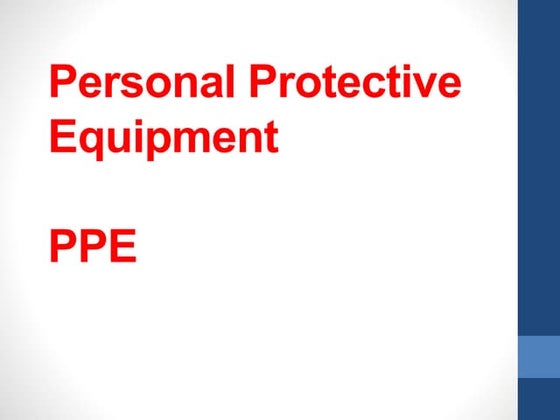 Personal Protective Equipement in Clinical Lab | PPT