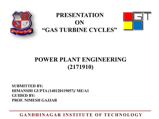 Gas turbine cycle (open and closed gas turbine cycle) | PPTX