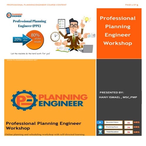 Professional Planning Engineer PPE - Advanced Planning Course | PDF
