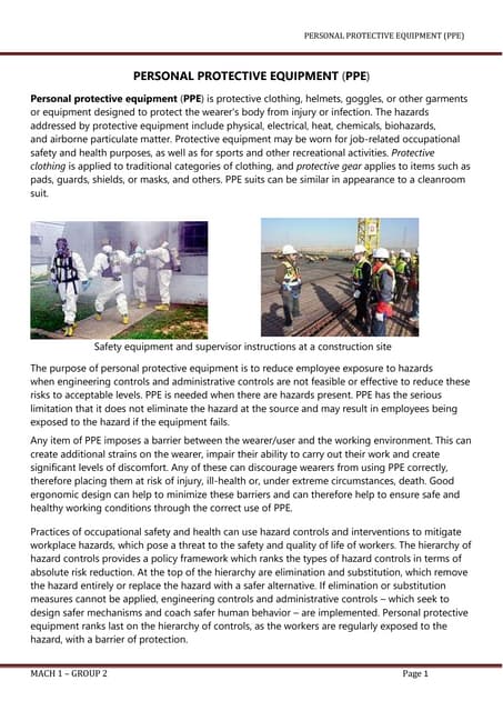 Types Of PPE KIT And Its Uses | PDF