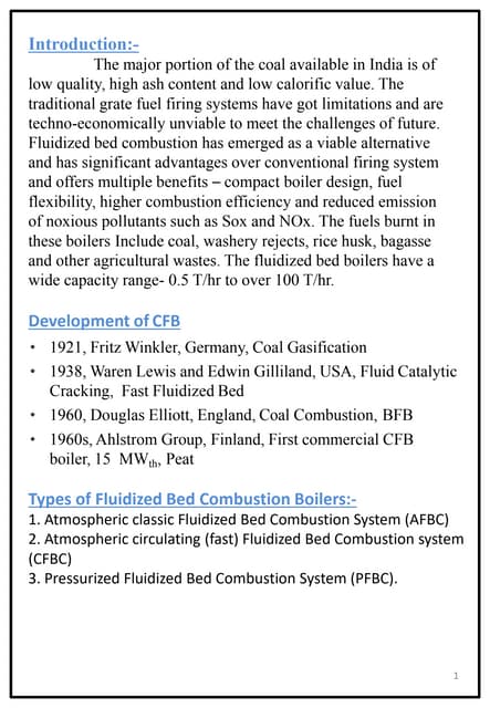 Fbc fluidized bed combustion | PPTX