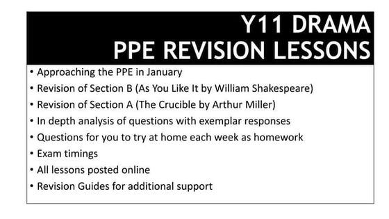 GCSE Drama: Live Performance Evaluation- structuring your responses and ...