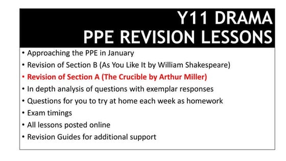 GCSE Drama: Live Performance Evaluation- structuring your responses and ...